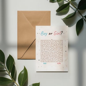 Printable Boy or Girl Gender Reveal Announcement Maze, Labyrinth PDF - Etsy