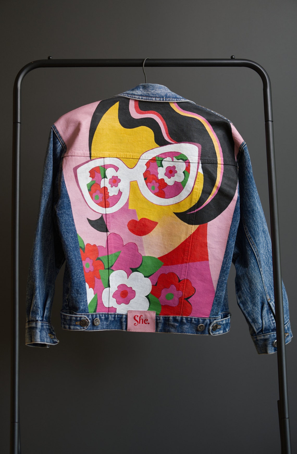 Hand Painted Jacket, Handpainted Denim Jacket, Custom Jacket, Hand ...