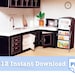 1/12 Kitchen Set Dollhouse Miniature Template, Miniature Dollhouse ...