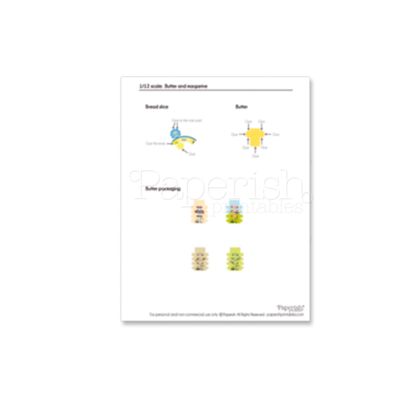 1/12 Scale BUTTER Printables | Doll Food Printables | Miniature Food ...