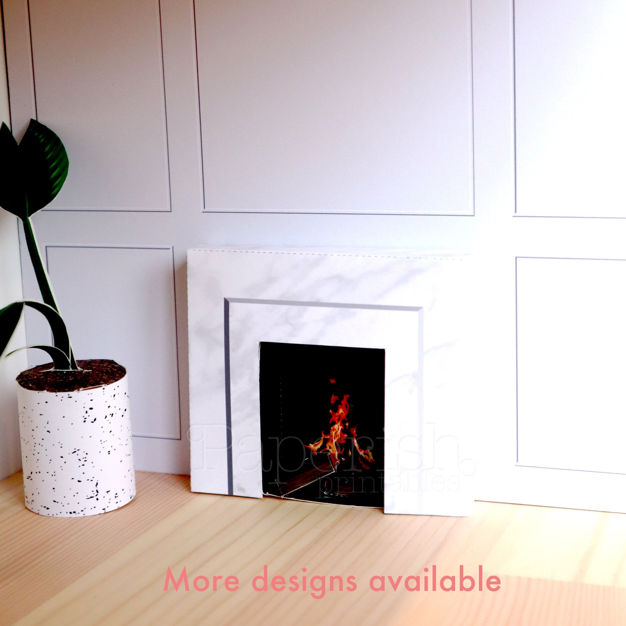 1/12 GREY Dollhouse Fireplace Printable DOWNLOAD Templates Dollhouse ...