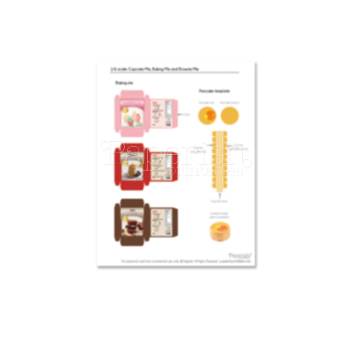 1/6 Scale BAKING Mix Miniature Printables | Doll Food Printables, Doll Food, Dolls Food ...