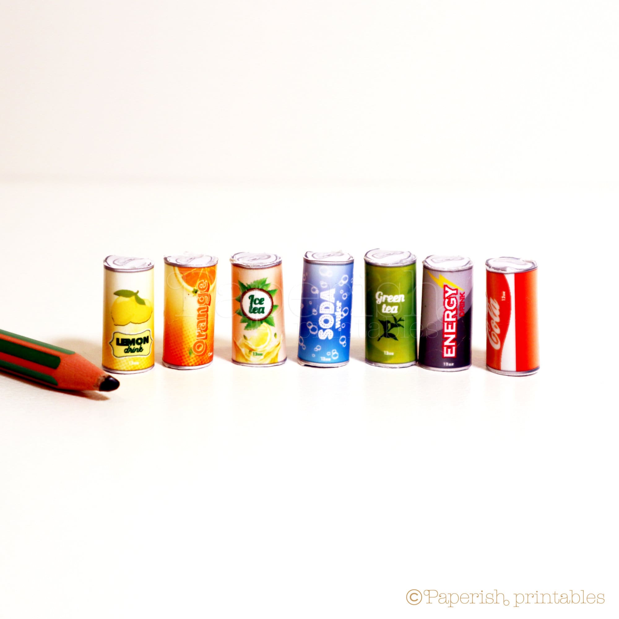 1/6 SOFT DRINK Cans Miniature Printables Doll Food Printables, Doll ...