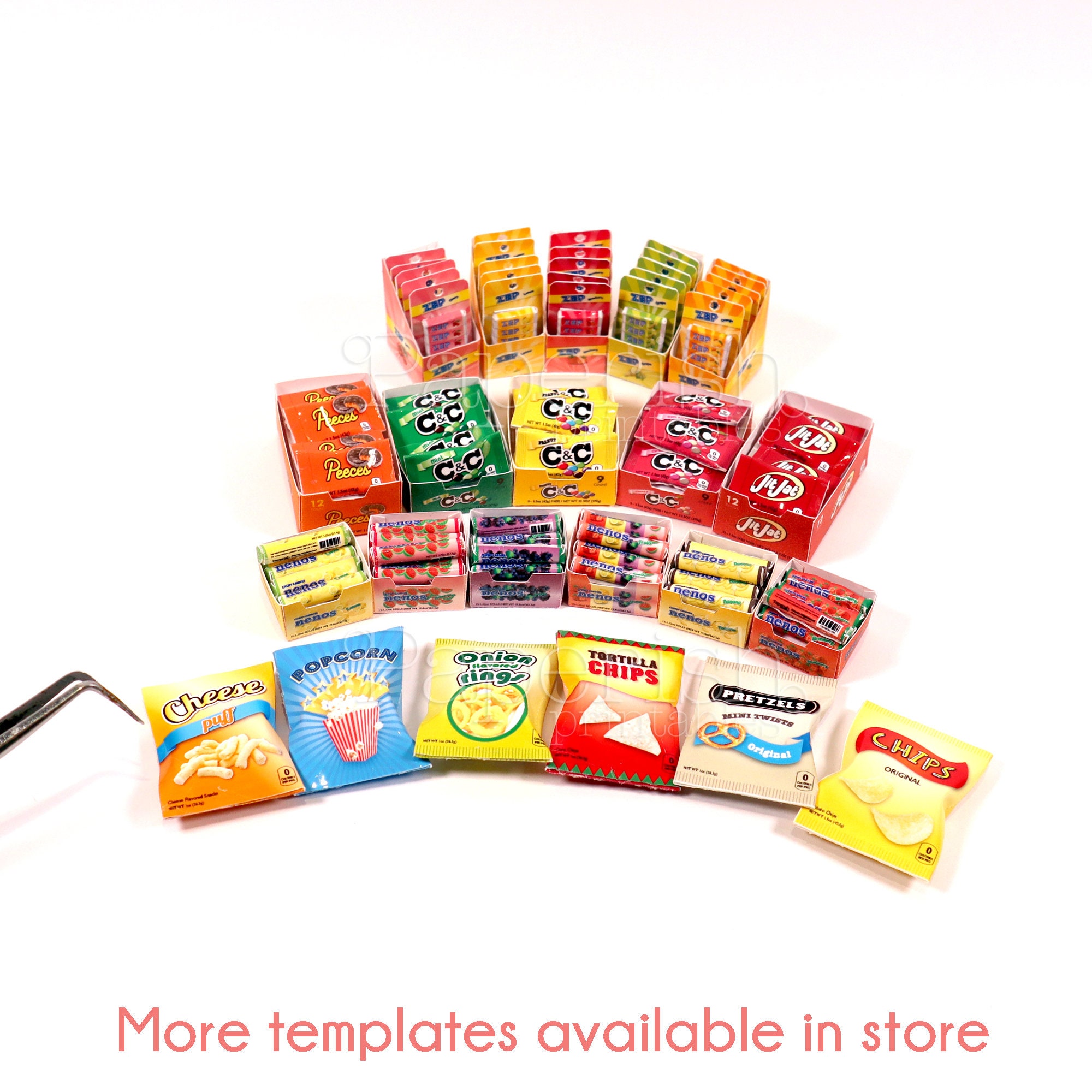 1/12 Scale CHIPS Crisps Miniature Templates DOWNLOAD Miniature Food ...