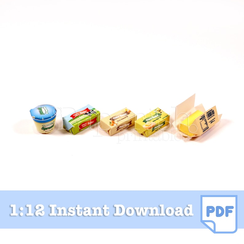 1/12 Scale BUTTER Printables | Doll Food Printables | Miniature Food ...