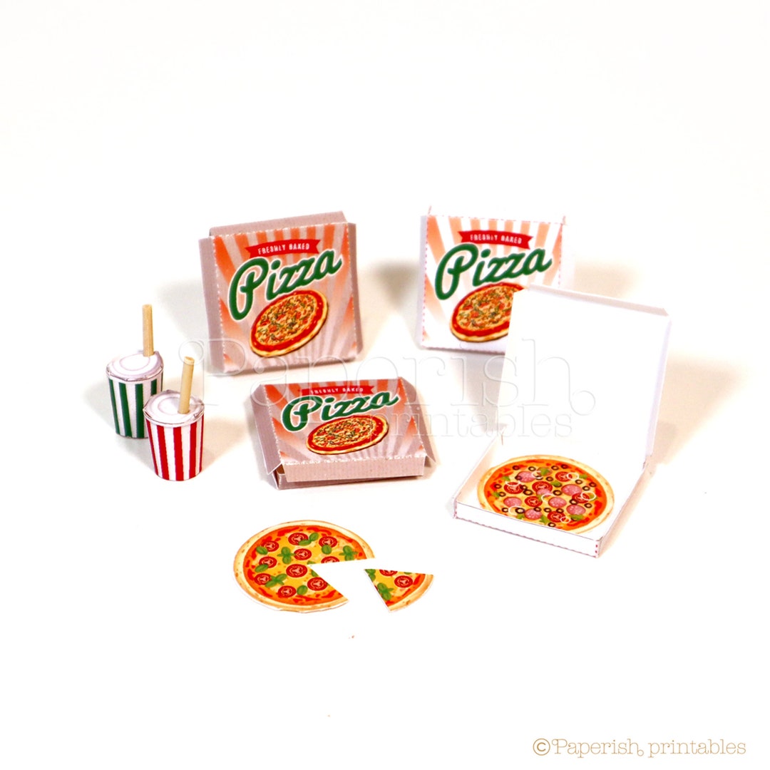 1/12 Scale PIZZA Miniature Printables Doll Food Printables - Etsy