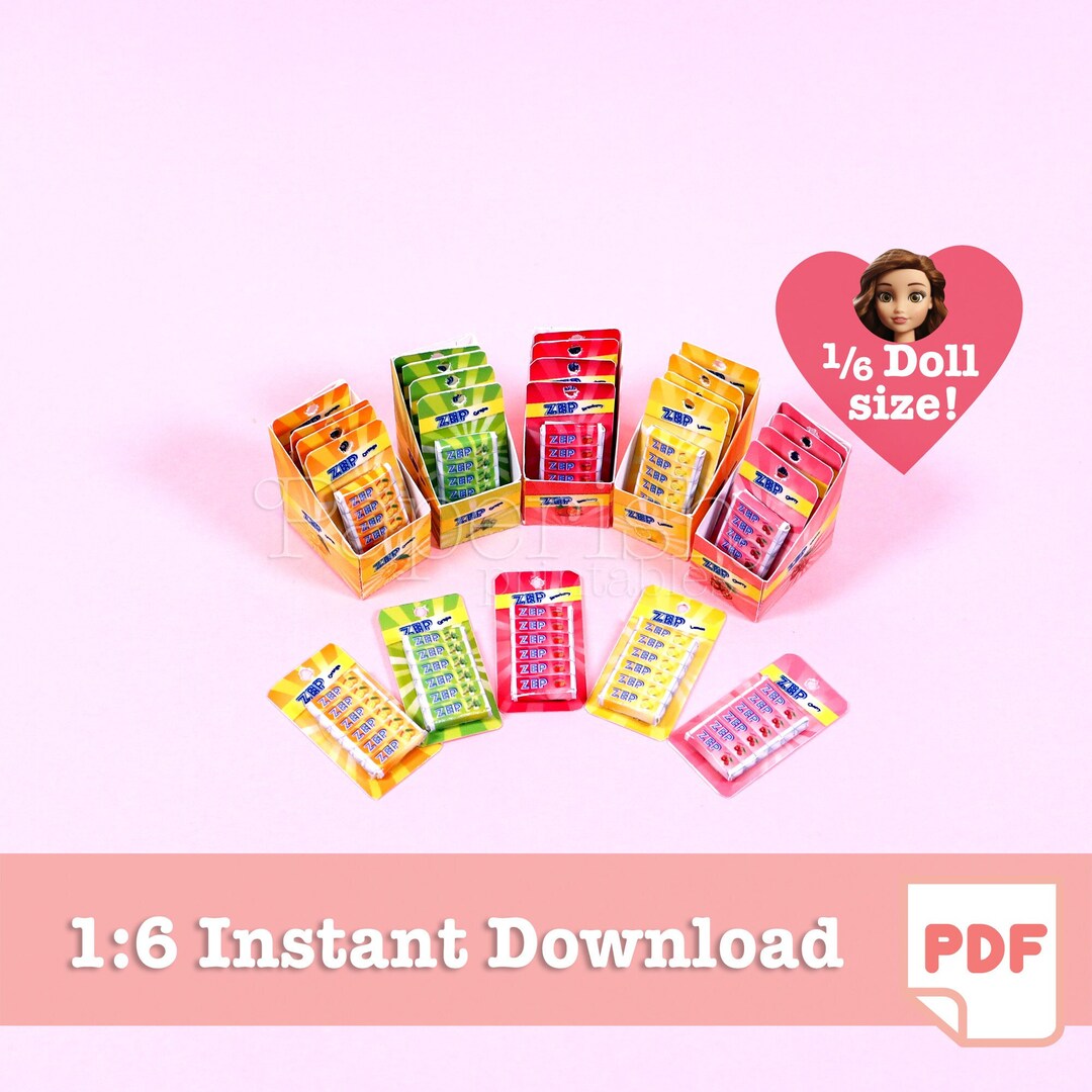 1/6 CANDY Tablets Miniature Printables | Doll Food Printables, Doll ...