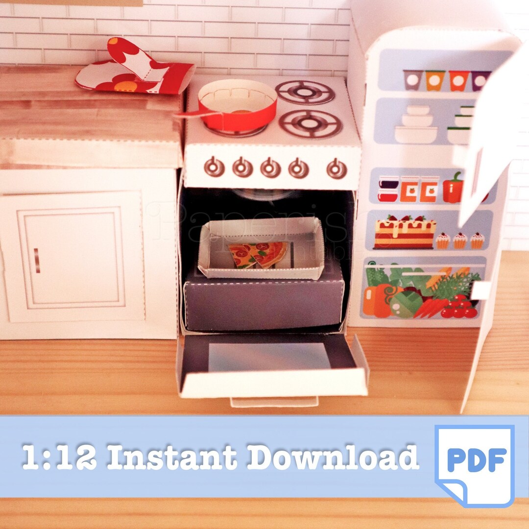 1/12 OVEN White Miniature Template, Miniature Printable, Miniature ...