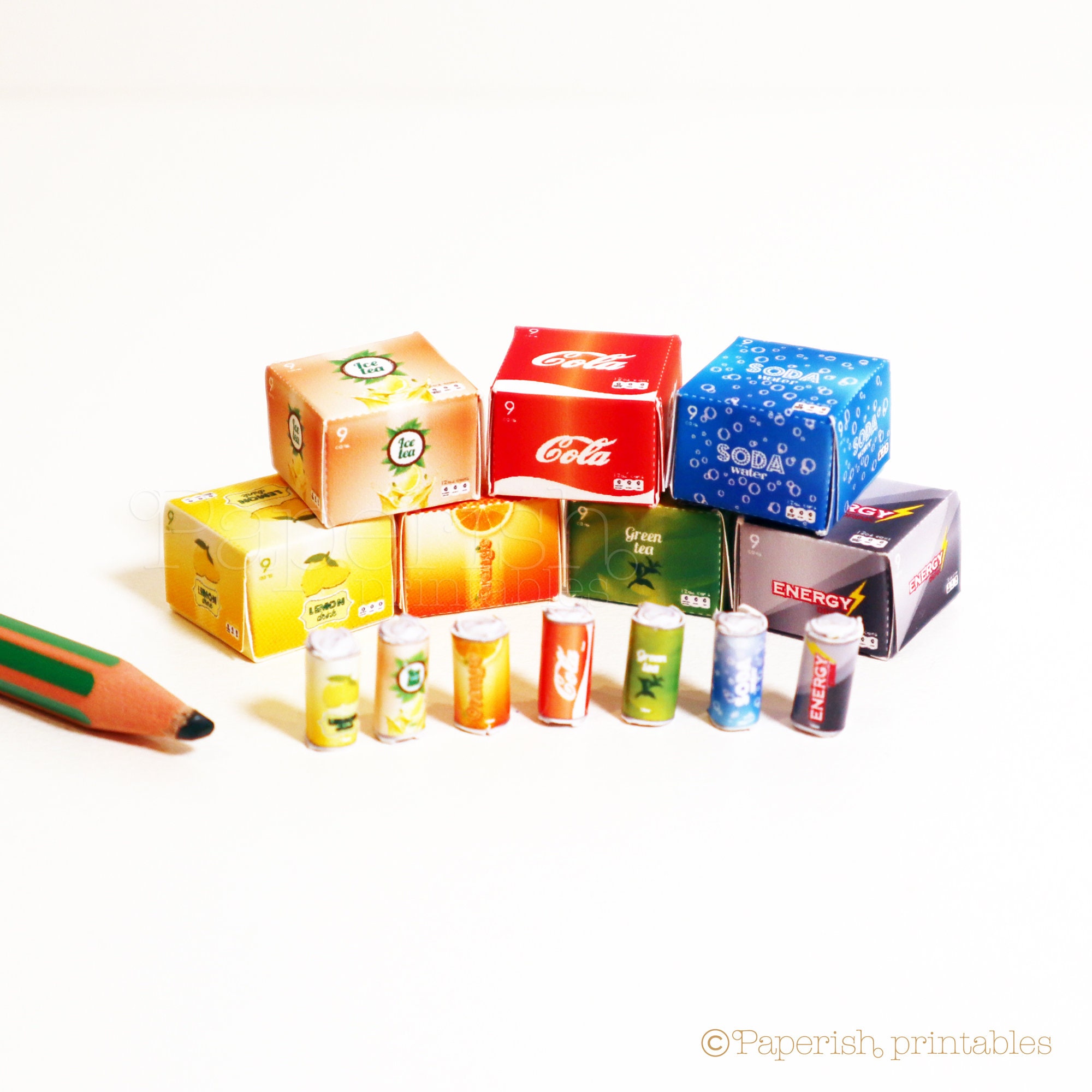 1/12 Scale SOFT DRINK Cans Miniature Printables | Dolls Food ...