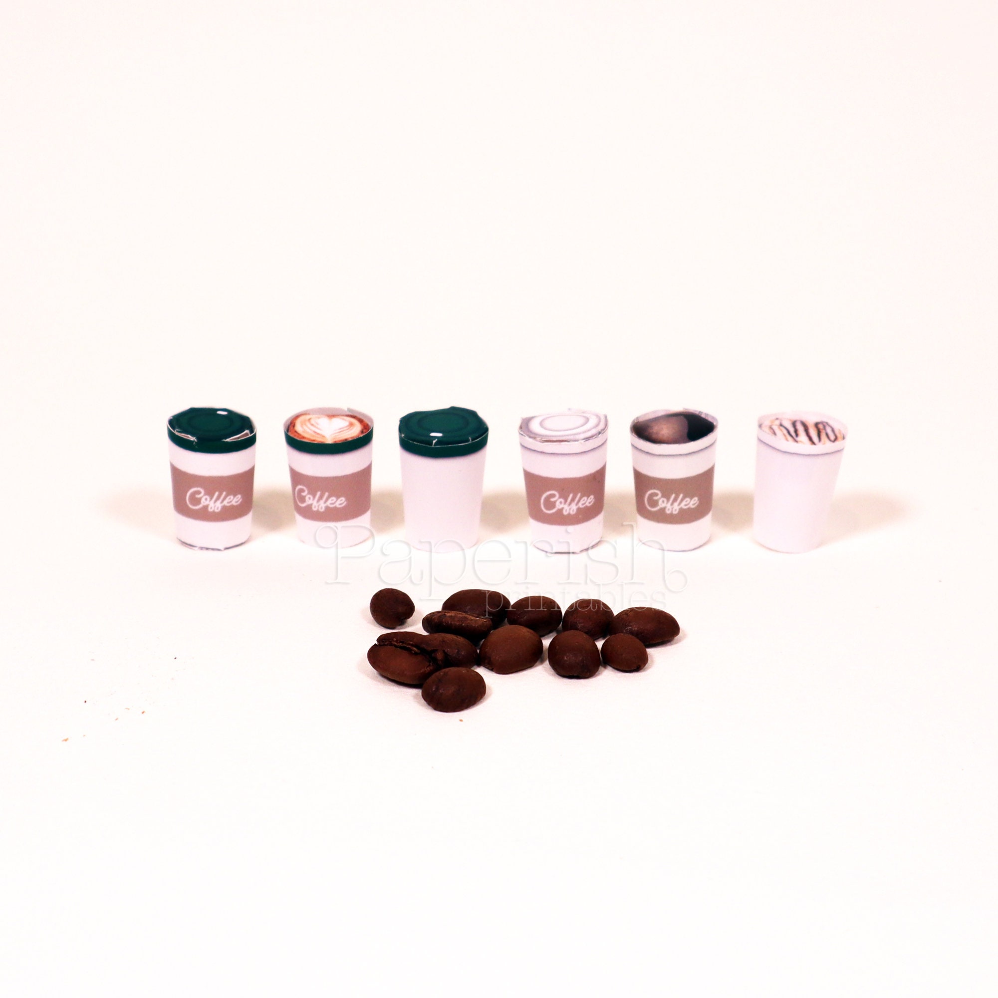 1/6 Scale Coffee Cups Set Miniature Printables | Doll Food Printables ...