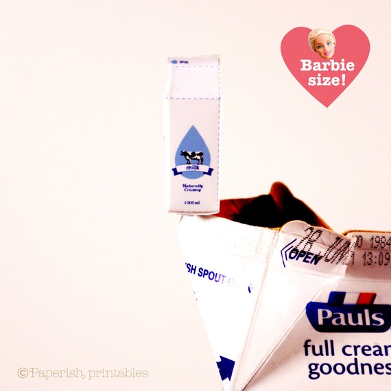 1/6 Scale MILK Miniature Printable Doll Food Printables | Etsy
