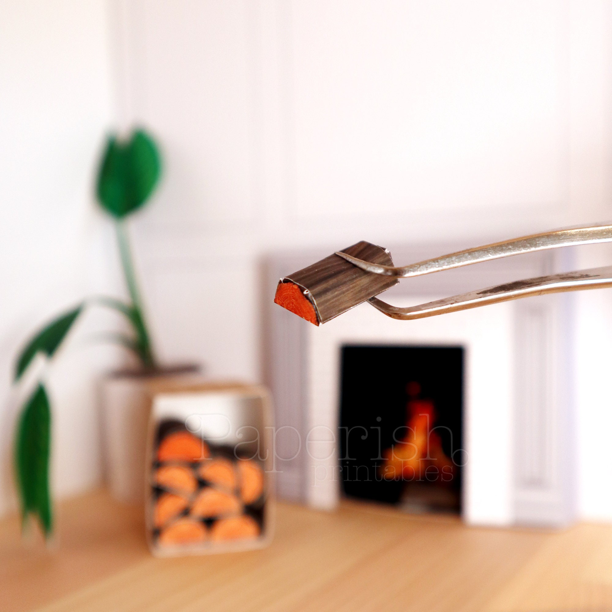 1/12 GREY Dollhouse Fireplace Printable | DOWNLOAD Templates ...