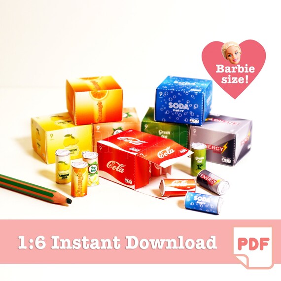1/6 SOFT DRINK Cans Miniature Printables Doll Food - Etsy