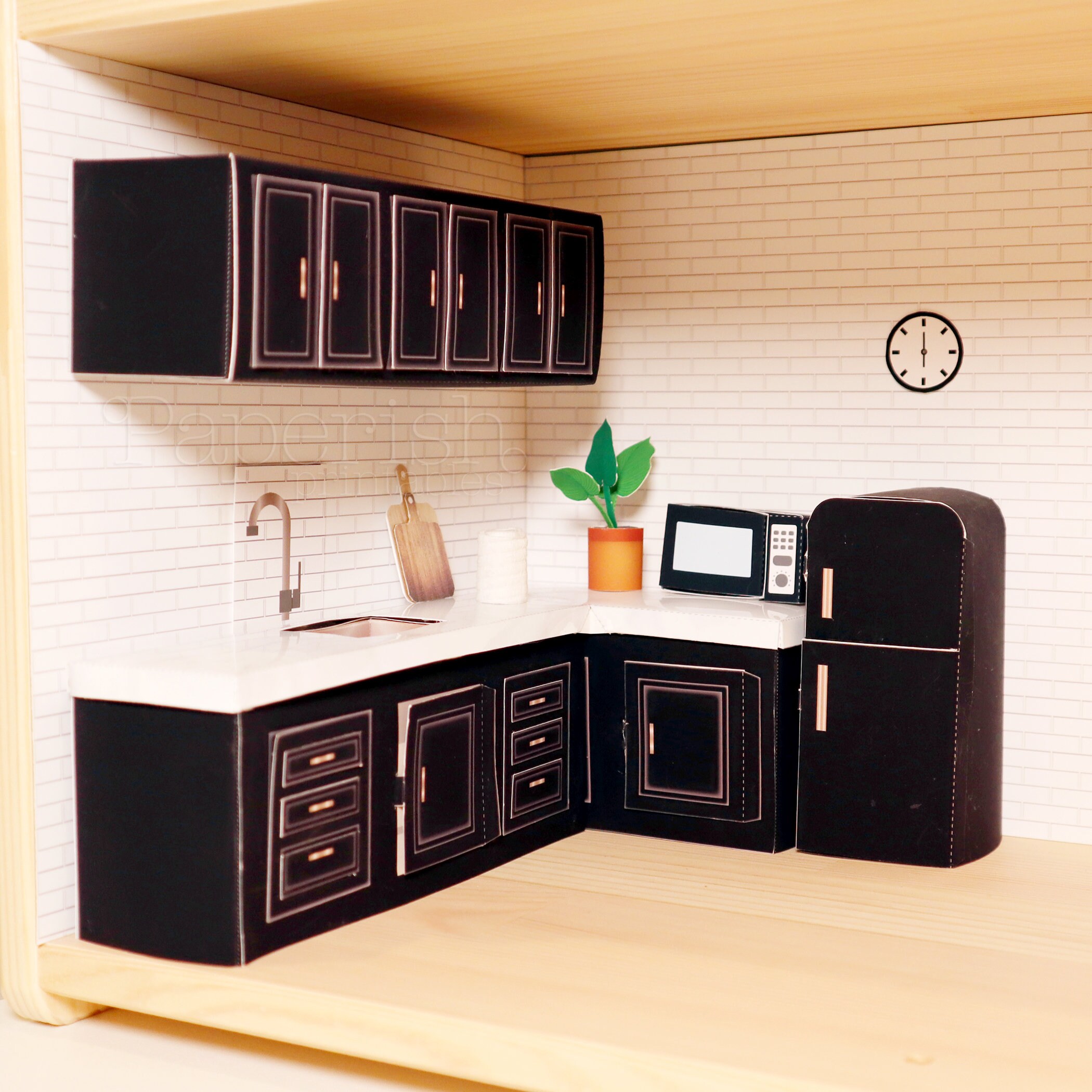 1/12 Kitchen Set Dollhouse Miniature Template, Miniature Dollhouse ...