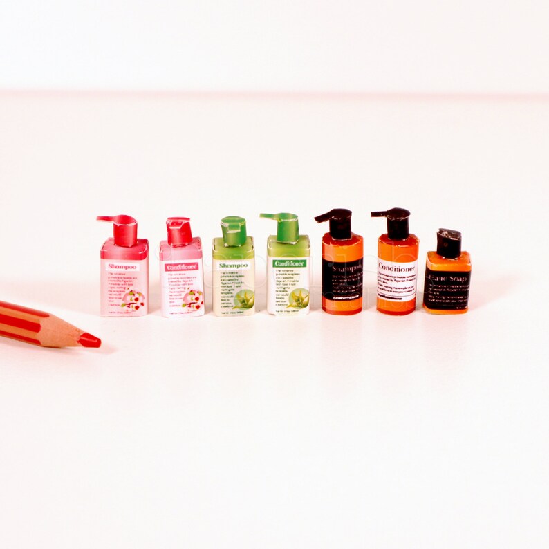 1/12 DIY Shampoo Set & Hand Soap PRINTABLE, Dollhouse Bathroom ...