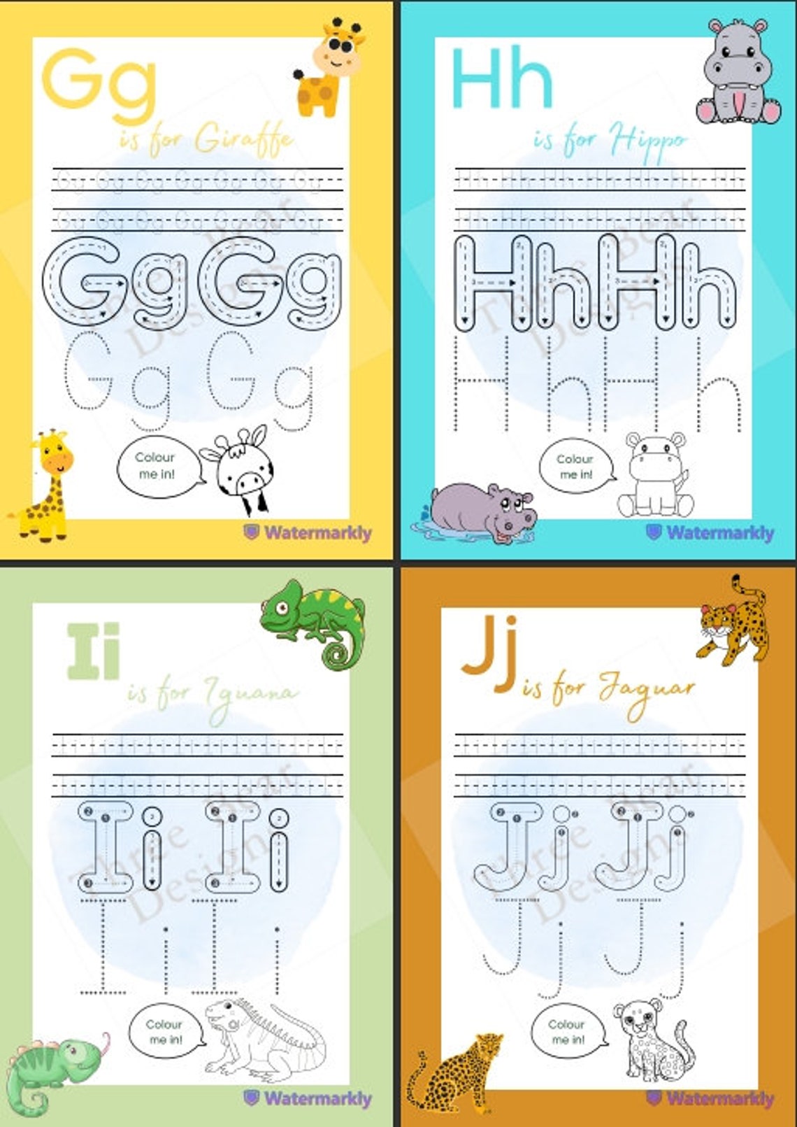Handwriting A-Z Worksheets ANIMALS - Digital Download Ready to Print - Etsy
