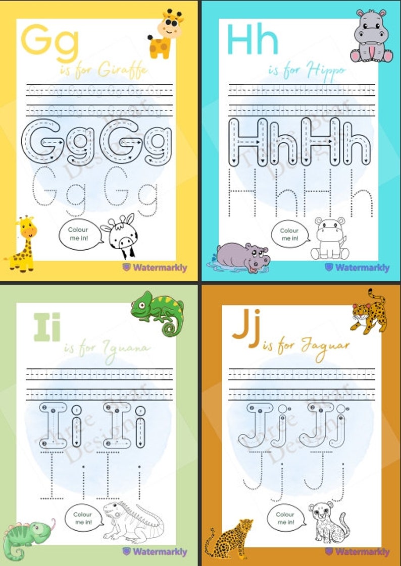 Handwriting A-Z Worksheets ANIMALS - Digital Download Ready to Print - Etsy