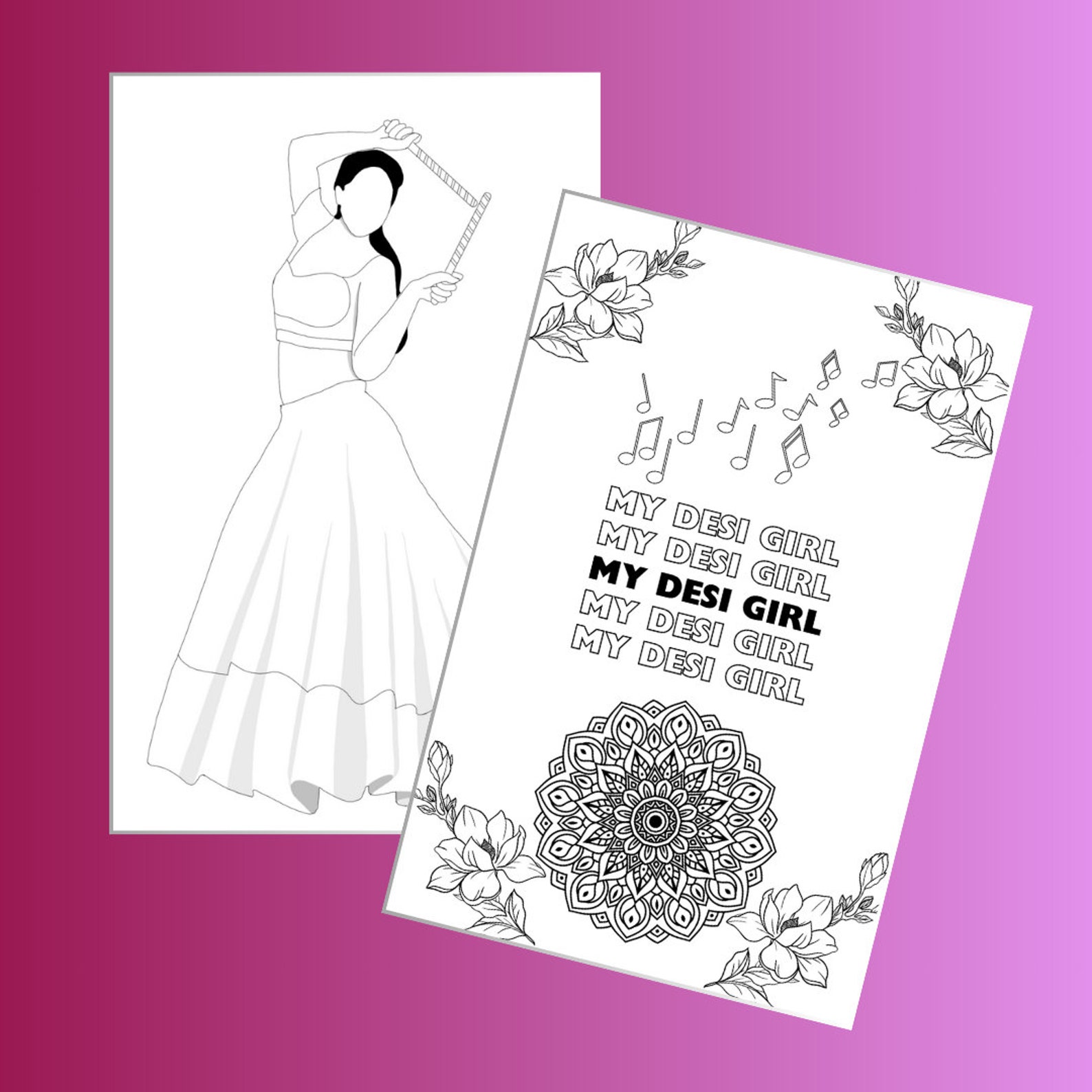 South Asian Inspired Digital Coloring Book PDF | Intricate Designs ...