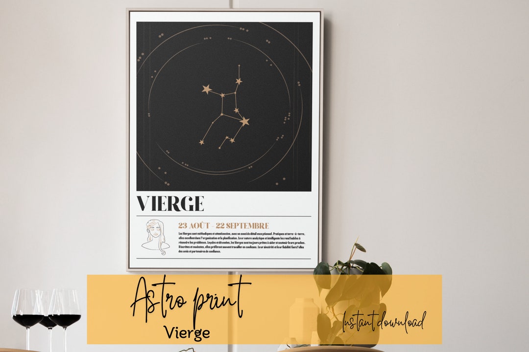 Decorative Astrology Poster, Virgo, Wall Art, Digital Download ...