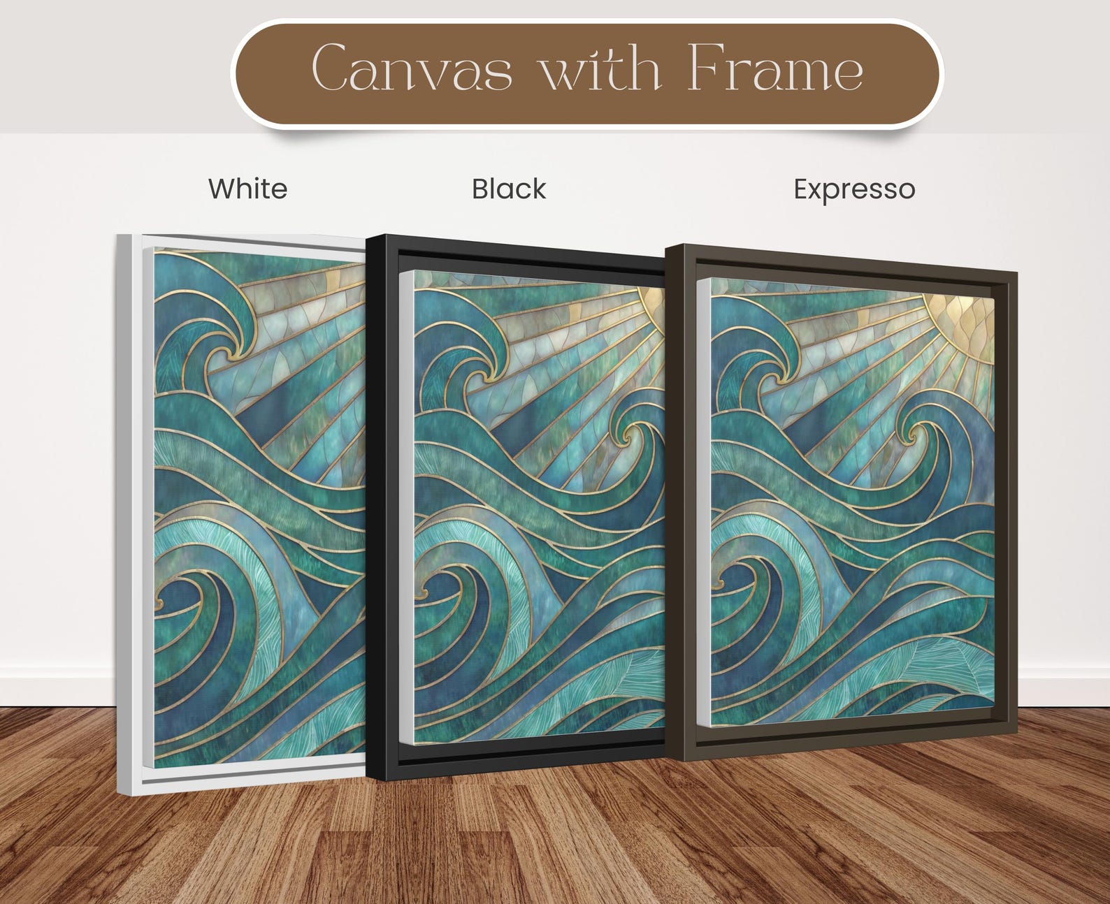 Poster Wave Stained Glass Style Poster Unique Design | Modern Art ...