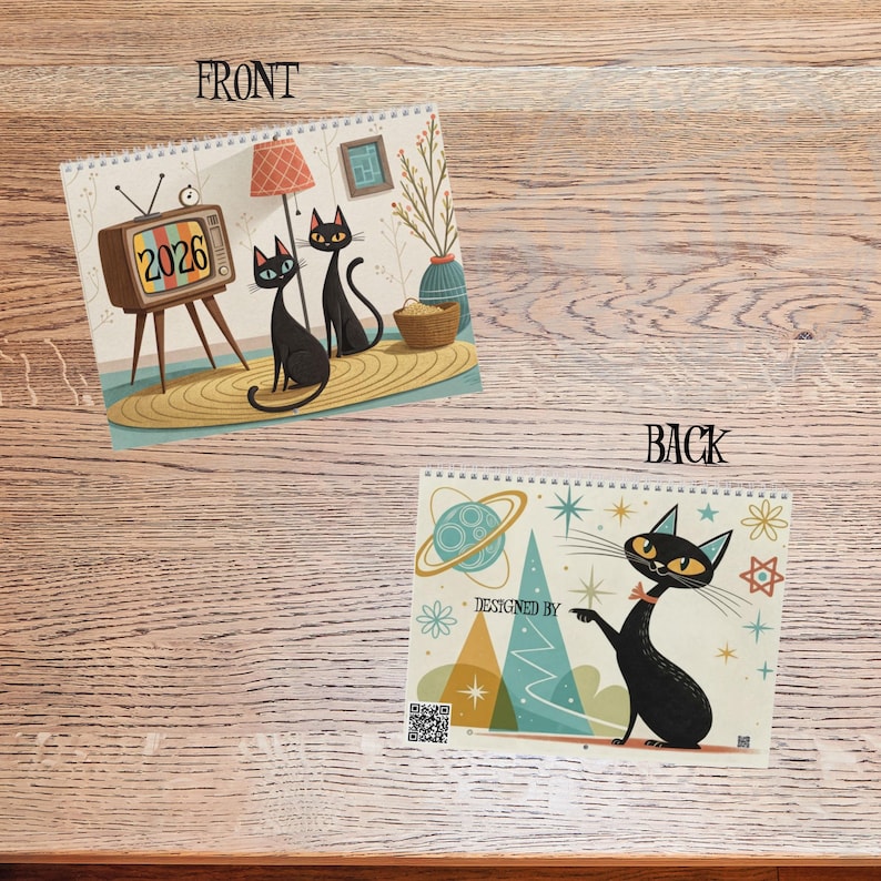 Atomic Cats 2026 Wall Calendar – Mid Century Modern Retro Design - Etsy