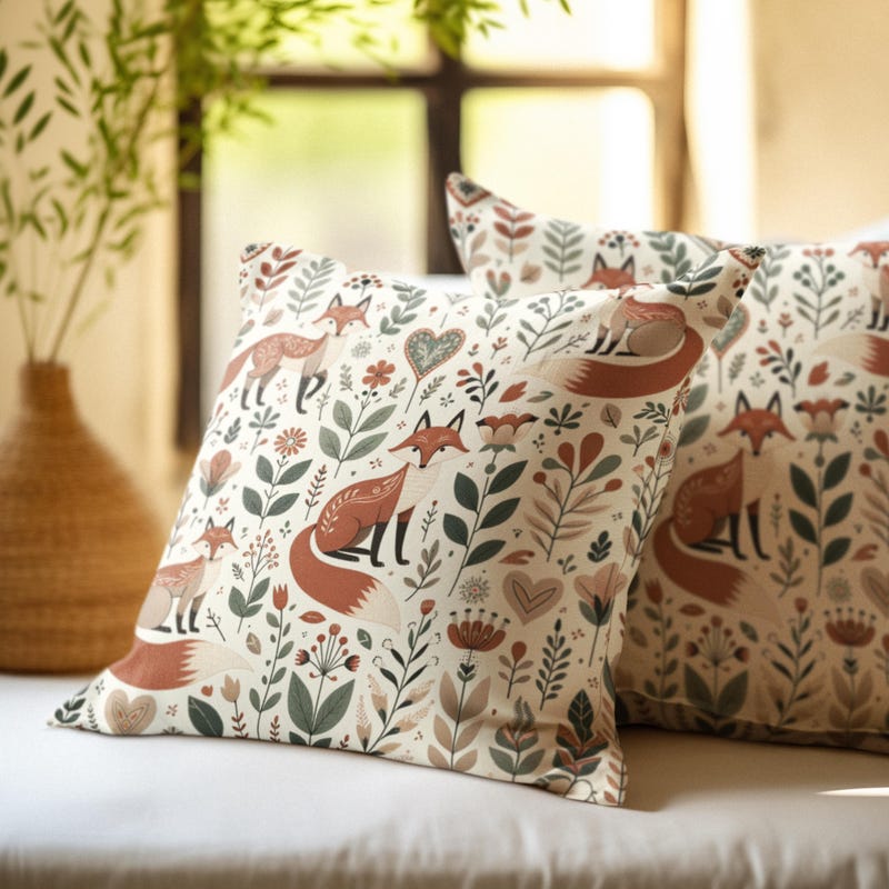 Fox Pillow Cover - Etsy