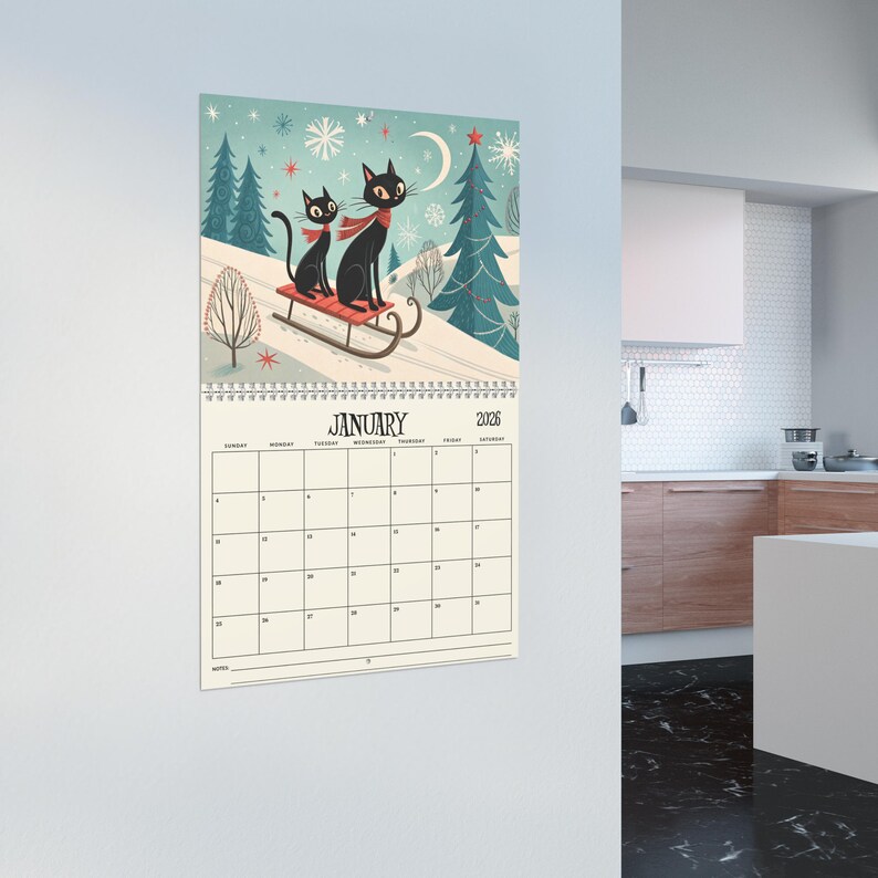Atomic Cats 2026 Wall Calendar – Mid Century Modern Retro Design - Etsy