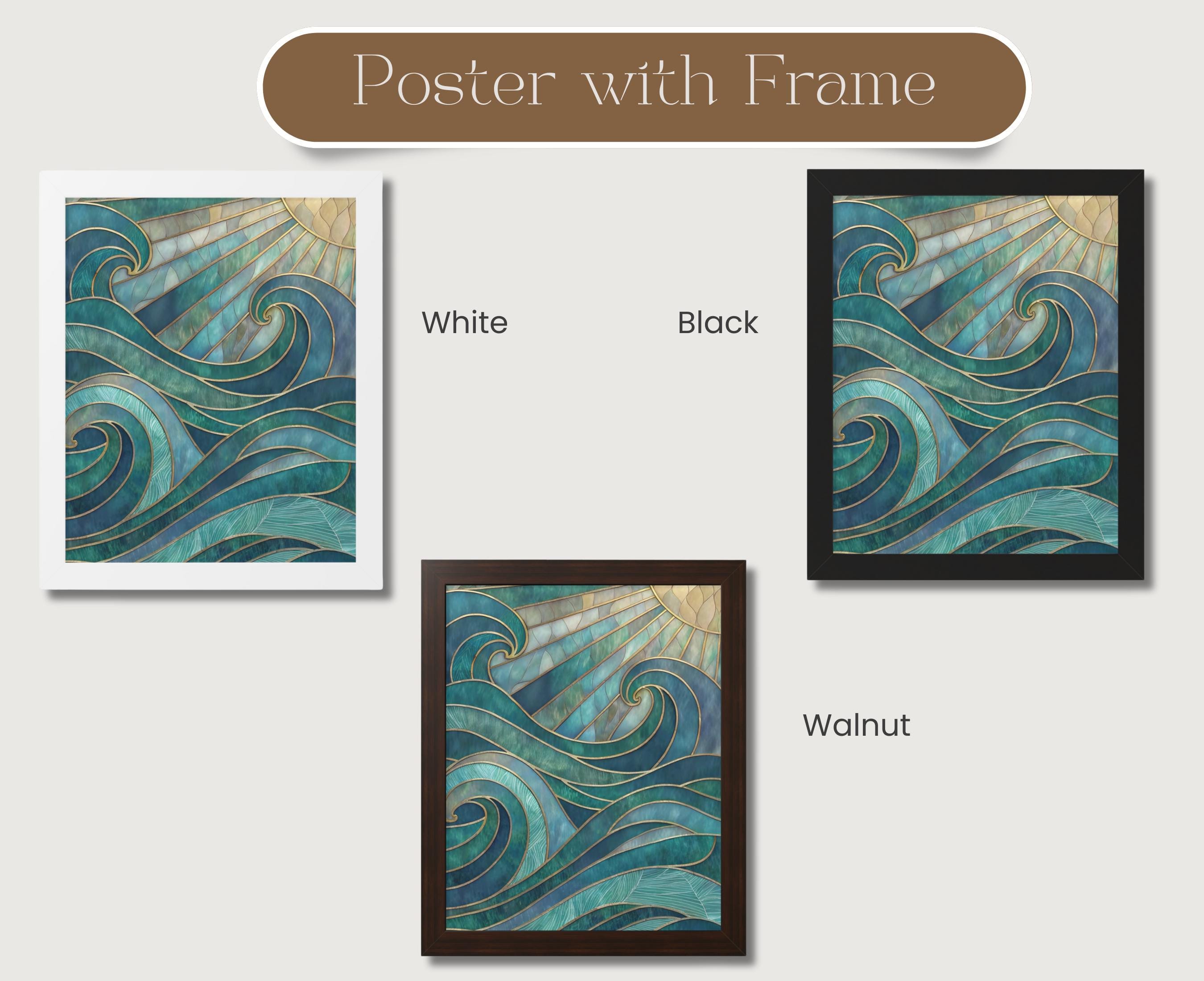 Poster Wave Stained Glass Style Poster Unique Design | Modern Art ...