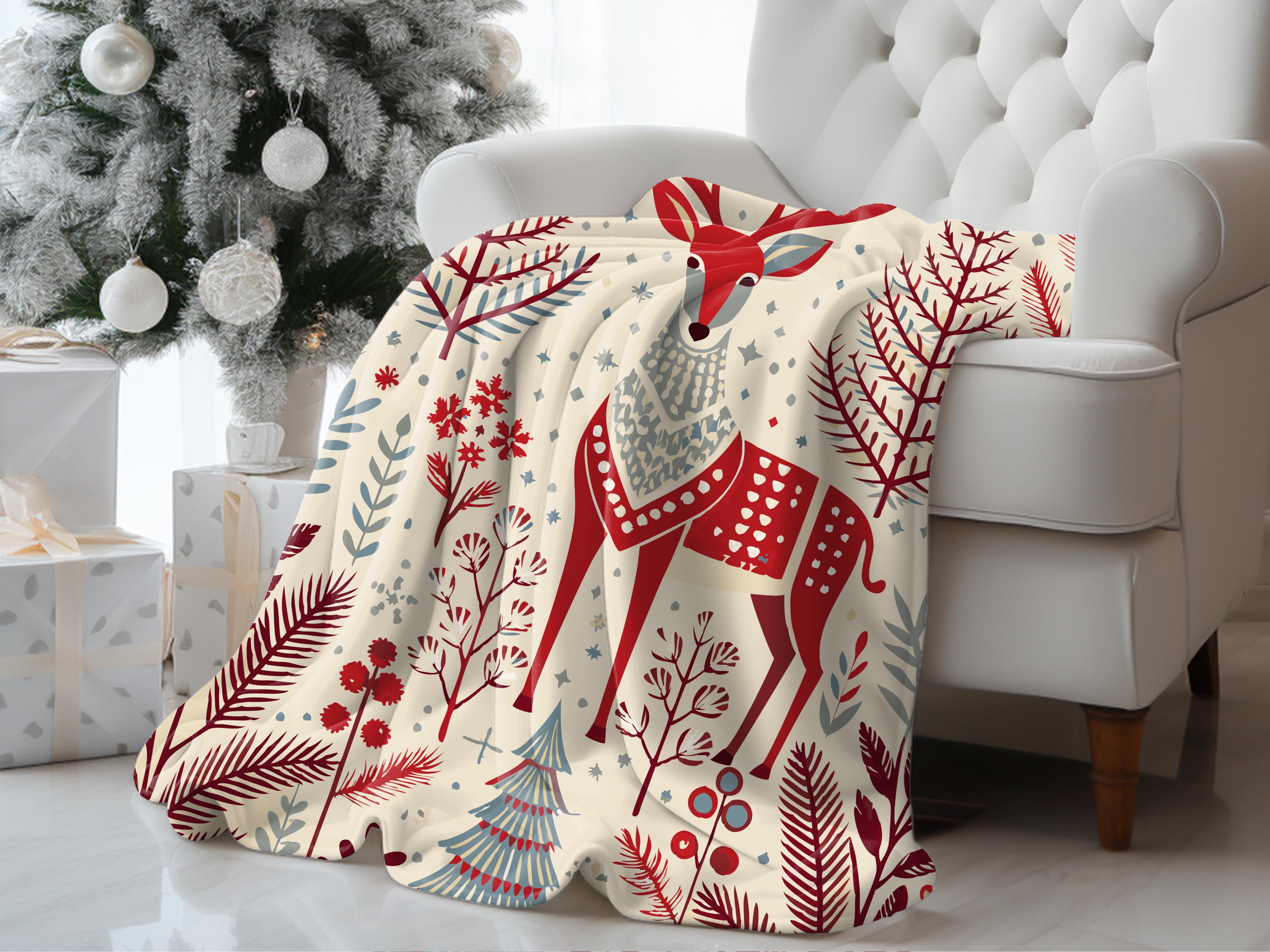 Scandinavian Christmas Blanket | Norwegian Family Style /sherpa Blanket ...