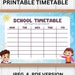 Printable School Timetable Gift for Kids and Children | School Class ...