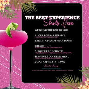 Girly Bartender Template Flyer Canva Easy Edit Template - Etsy