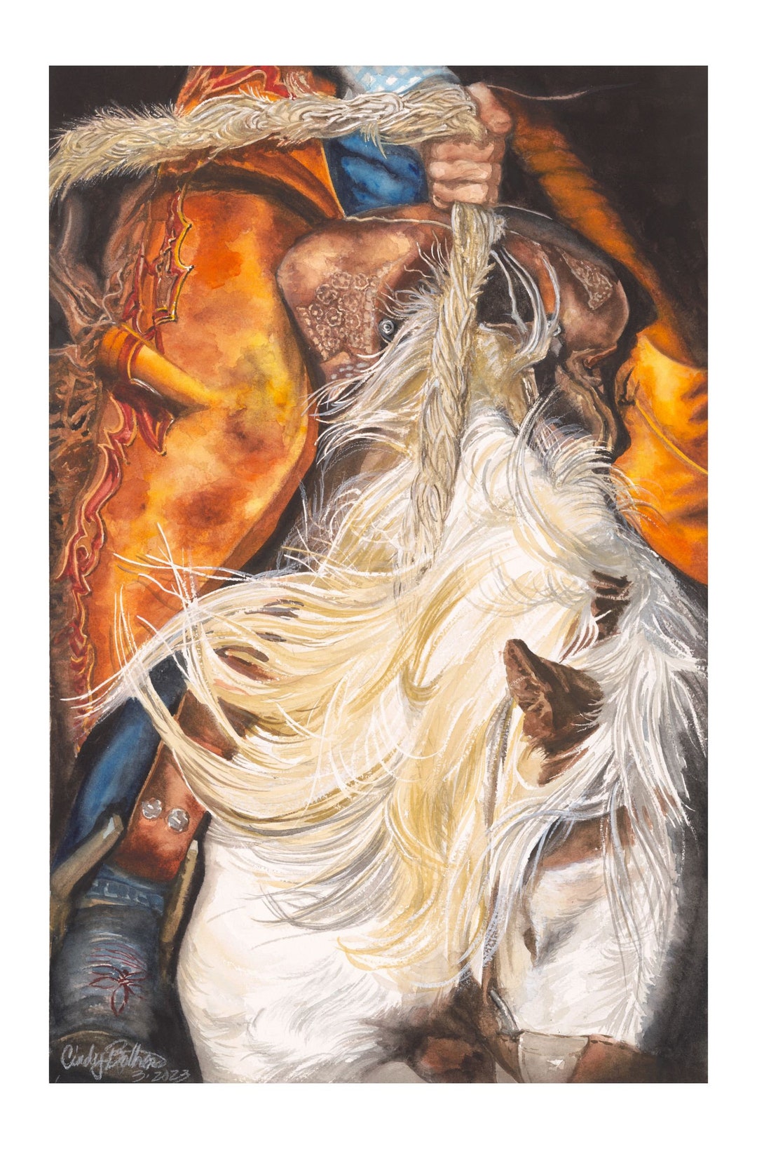 Western Art, Bronc Riding, 8 Seconds, Rodeo - Etsy