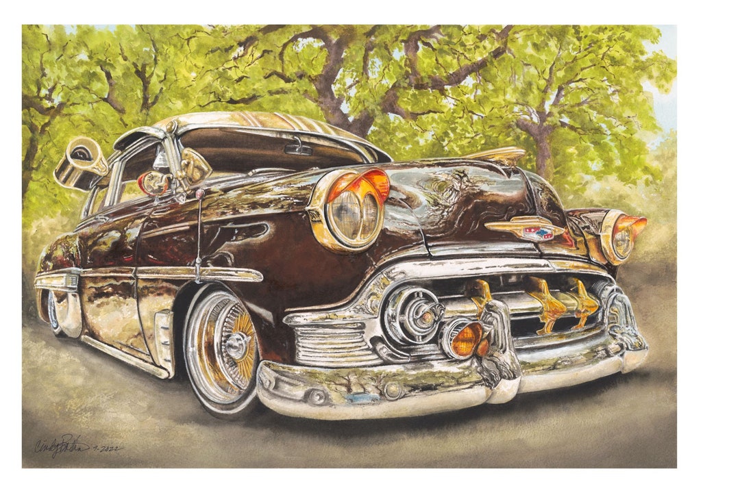 1953 Custom Root Beer Chevy "bomb" Original Water Color Painting. - Etsy