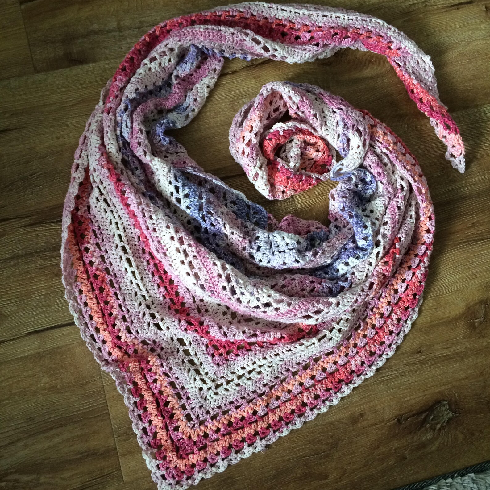 Crochet Shawl Pattern, Reading in the Garden, Top Down Triangle Shawl ...