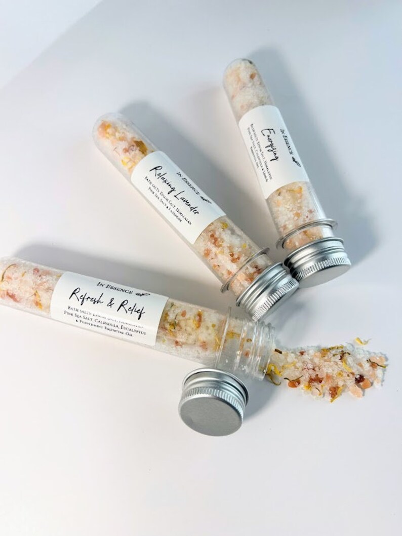Relaxing Lavender Herbal Bath Salt Tubes - Etsy