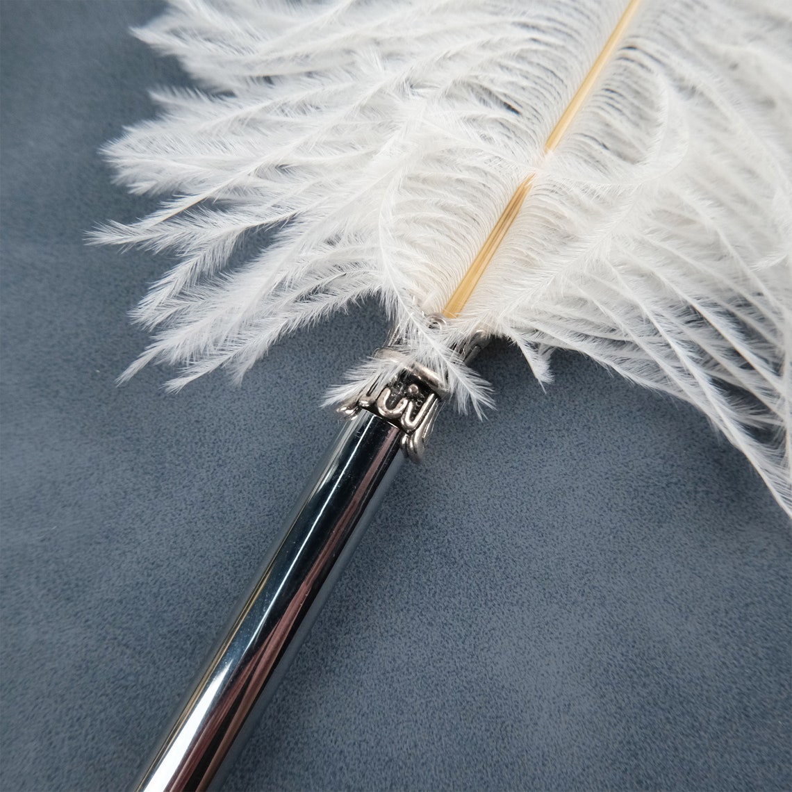 Feather Pen Gold, Custom Gold Quill Pen, White Ostrich Feather Pen ...
