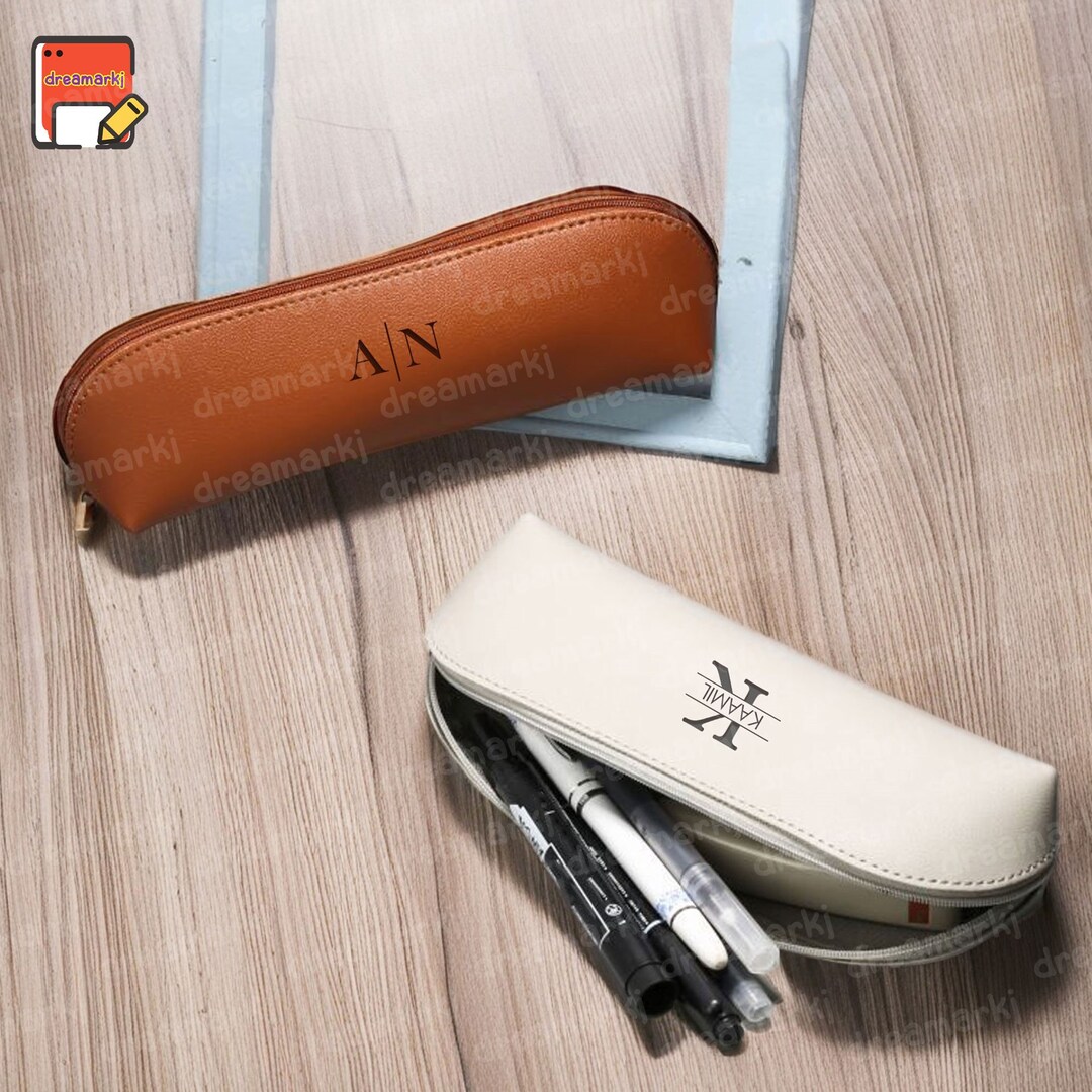 Personalized Name Leather Pencil Case, Custom Pen Case, Personalized ...