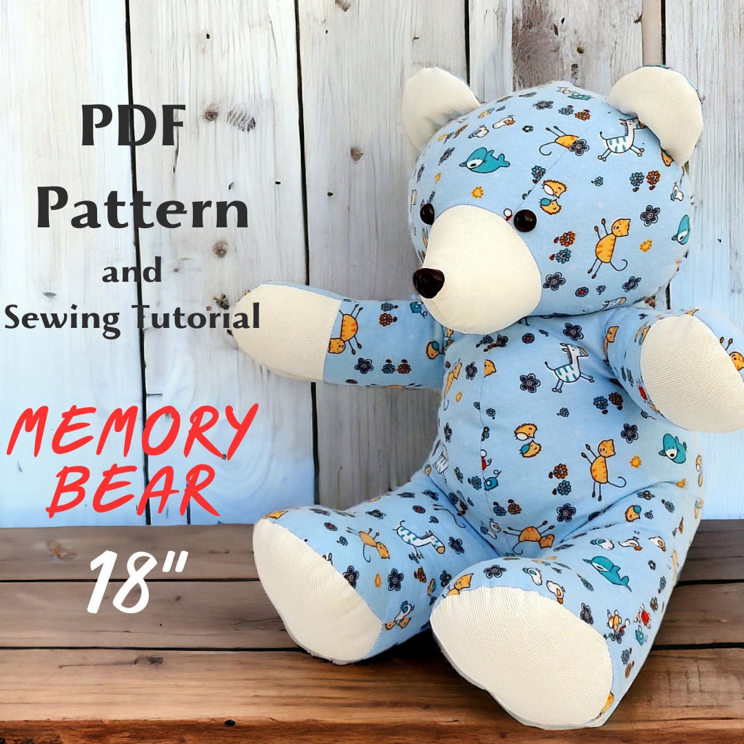 Memory Bear Pattern, Keepsake Bear Sewing Pattern, Teddy Bear, Stuffed ...
