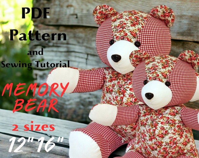 Memory Bear Pattern, Keepsake Bear Sewing Pattern, Teddy Bear, Stuffed Bear Pattern - Etsy Canada