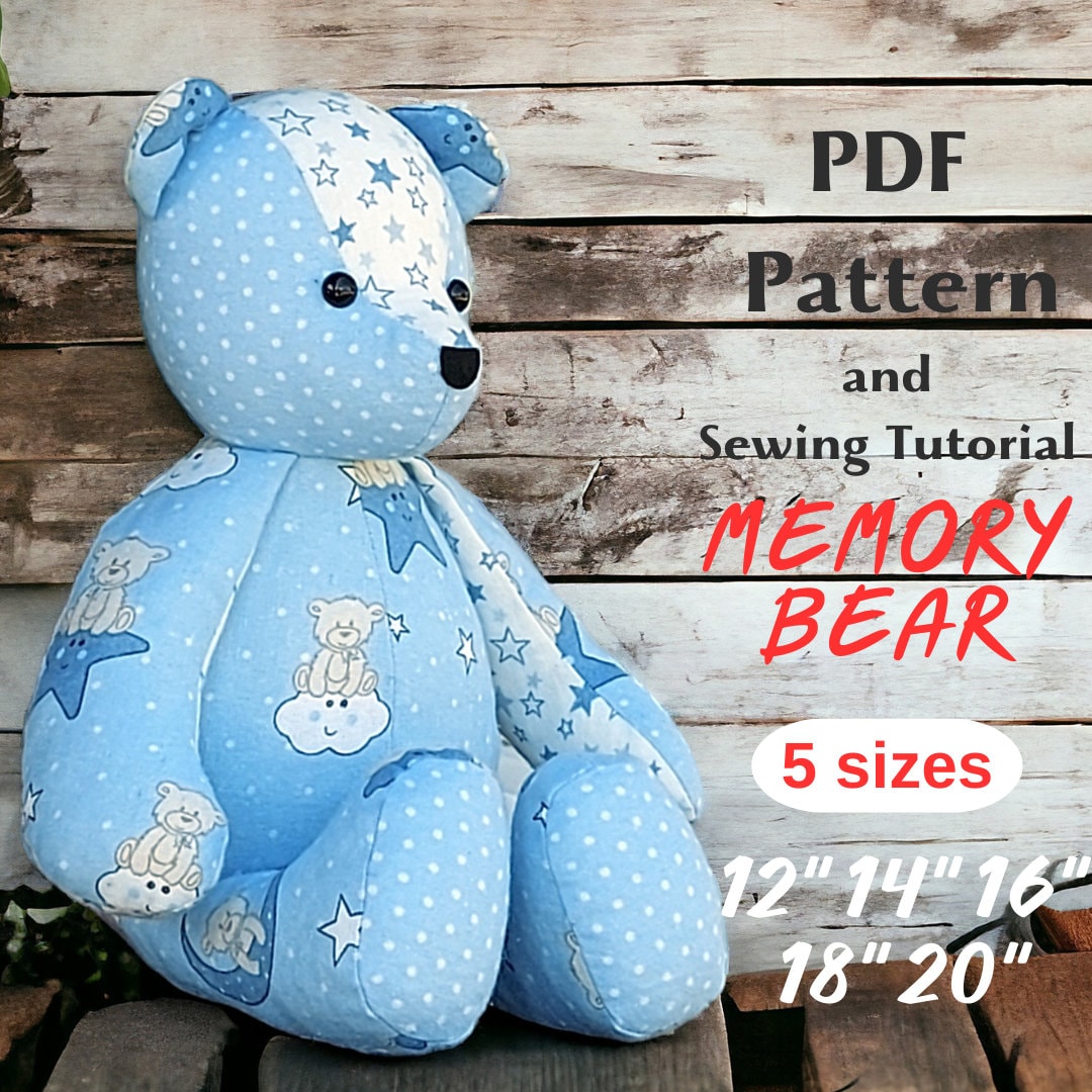 Memory Bear Pattern, Keepsake Bear Sewing Pattern, Teddy Bear, Stuffed ...