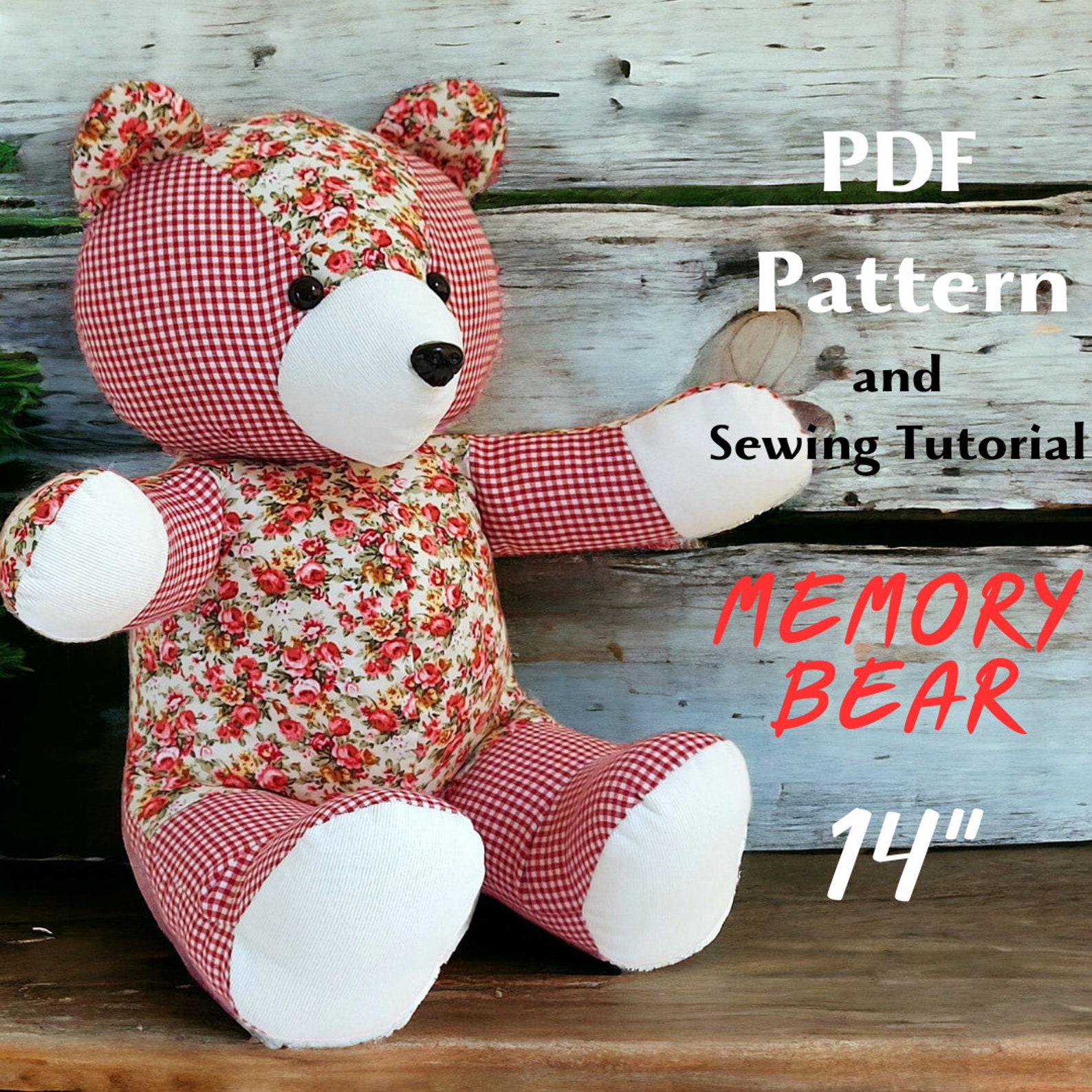 Memory Bear Pattern, Keepsake Bear Sewing Pattern, Teddy Bear, Stuffed ...