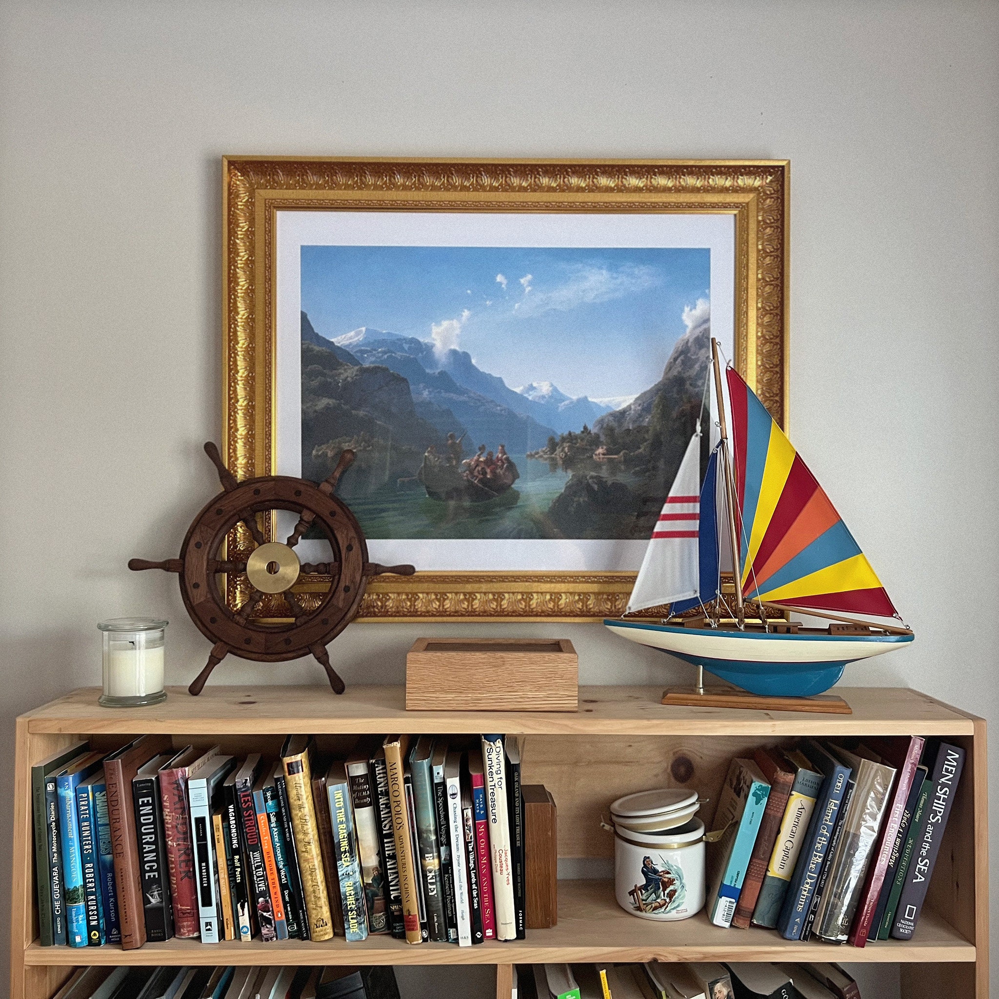 Walnut Ship Wheel - Handmade Decor - Etsy