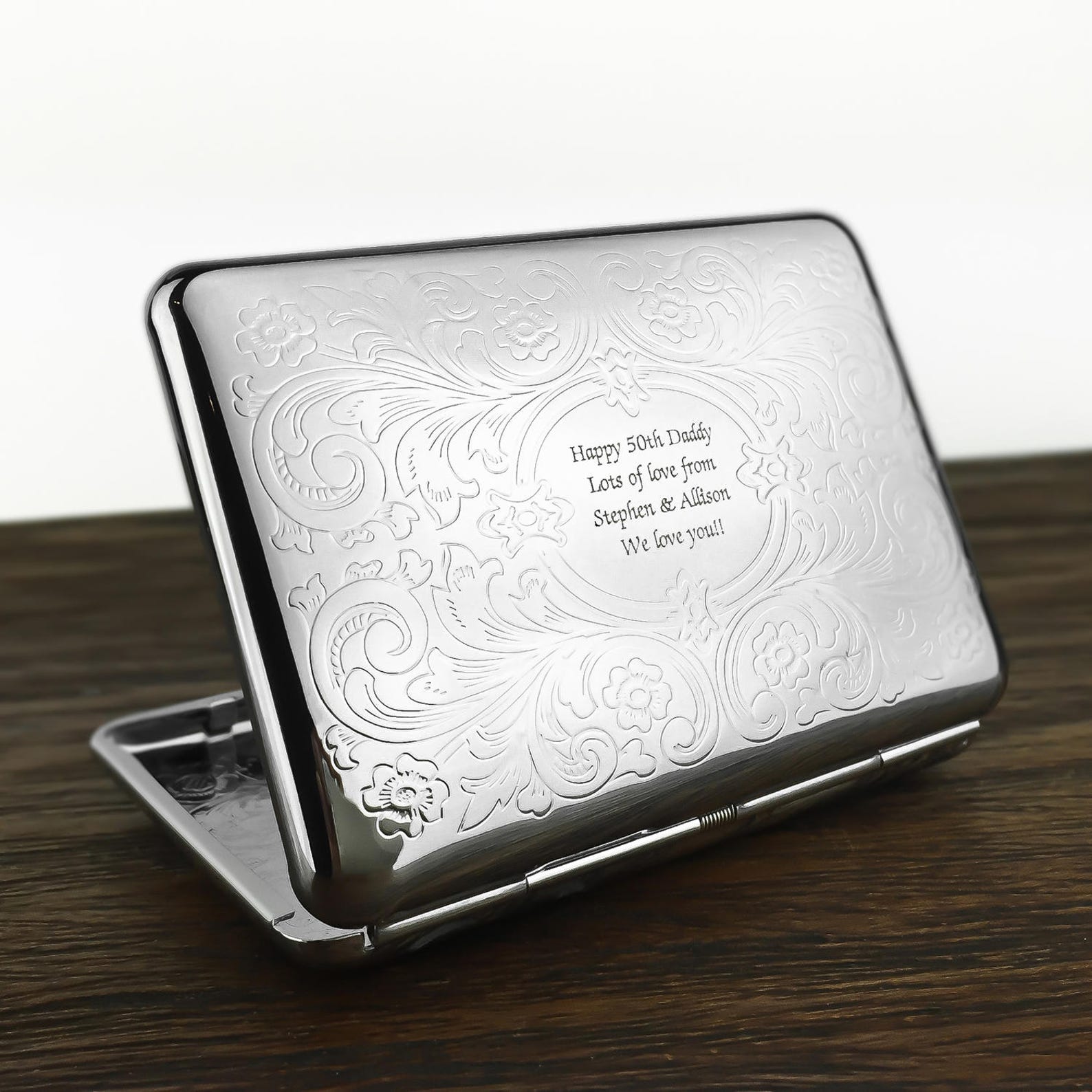 Personalised Cigarette Case With Engraved Message. Business - Etsy