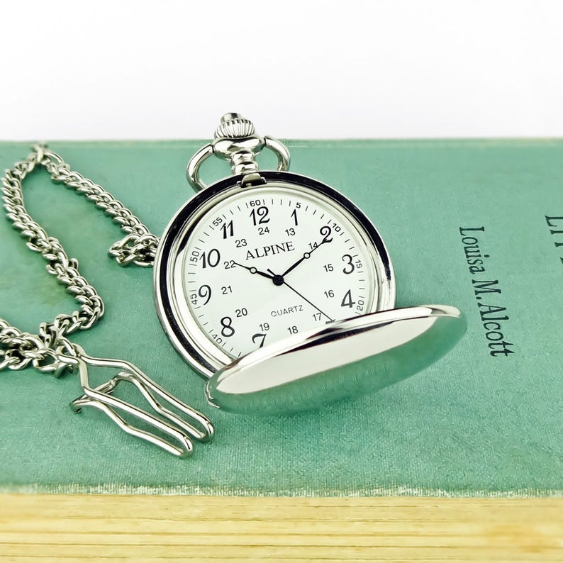 Personalized Pocket Watch Gift for Men Silver Pocket Watch - Etsy