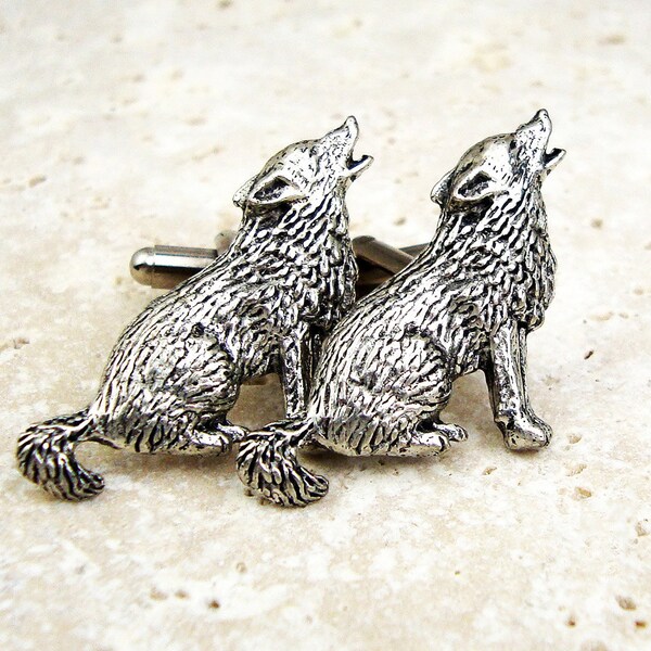 Wolf Cufflinks - Etsy