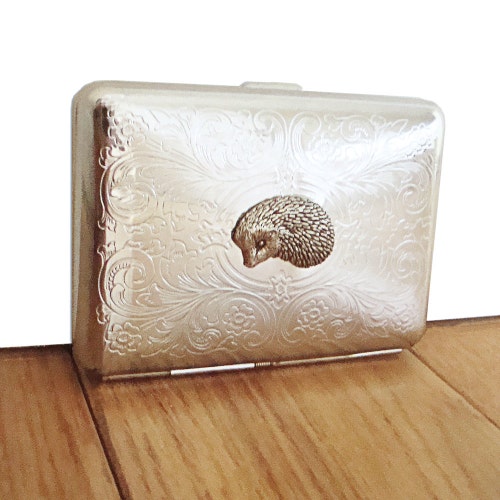 Fox Cigarette Case or Business Card Holder. Scrolly Ornate - Etsy