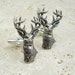 Stag Cufflinks, Antiqued Pewter and Silver Cufflinks - Etsy