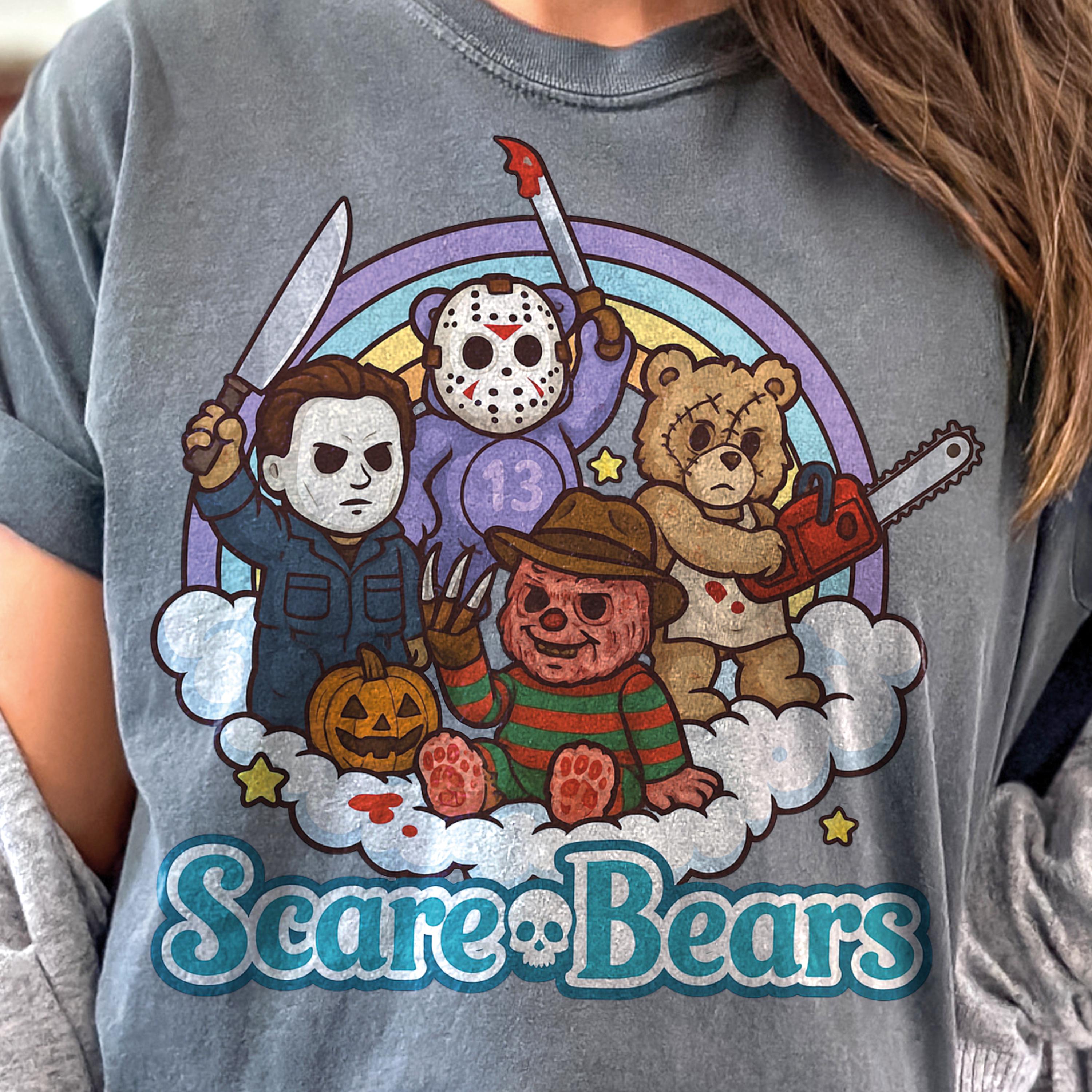 Scary Care Scare Bears Funny Halloween Horror Faces Png, Horror Movie ...