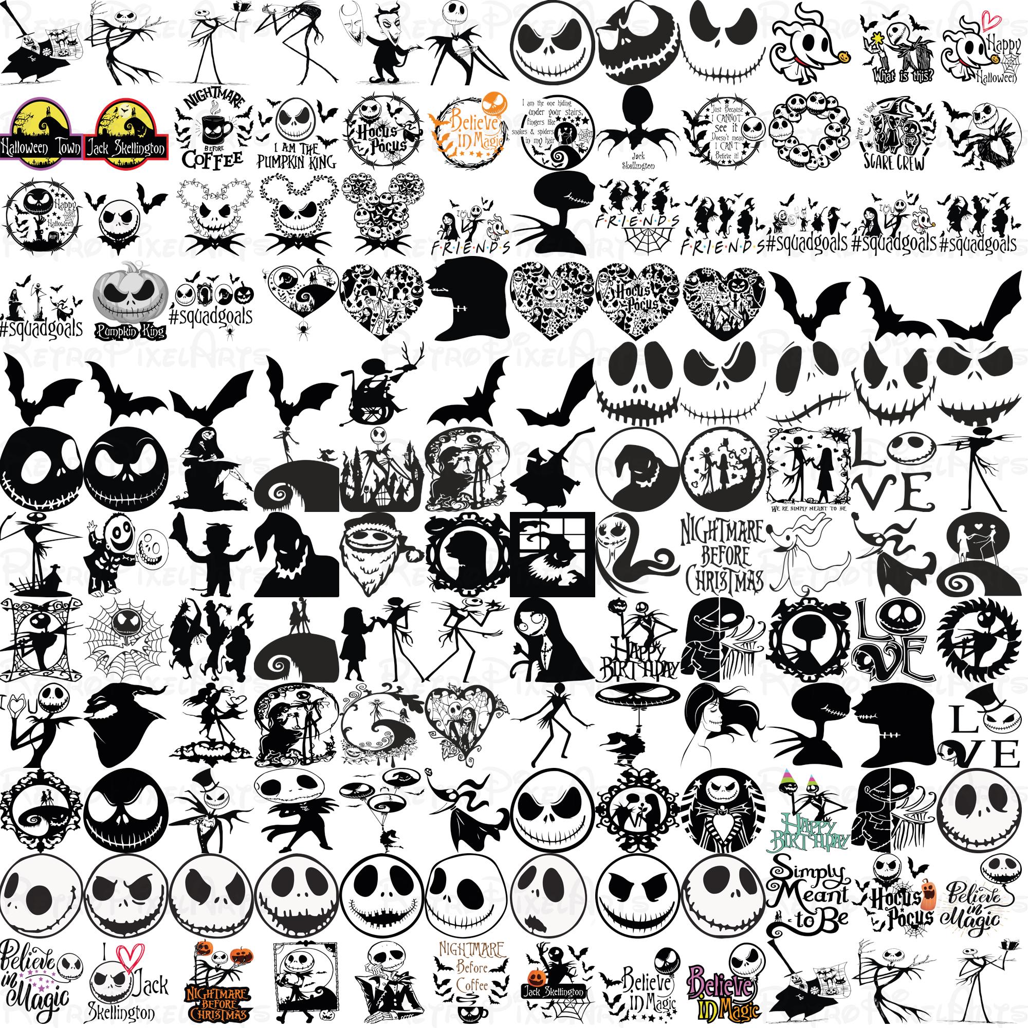 Nightmare Before Christmas Svg, Jack and Sally Svg, Mega Jack ...