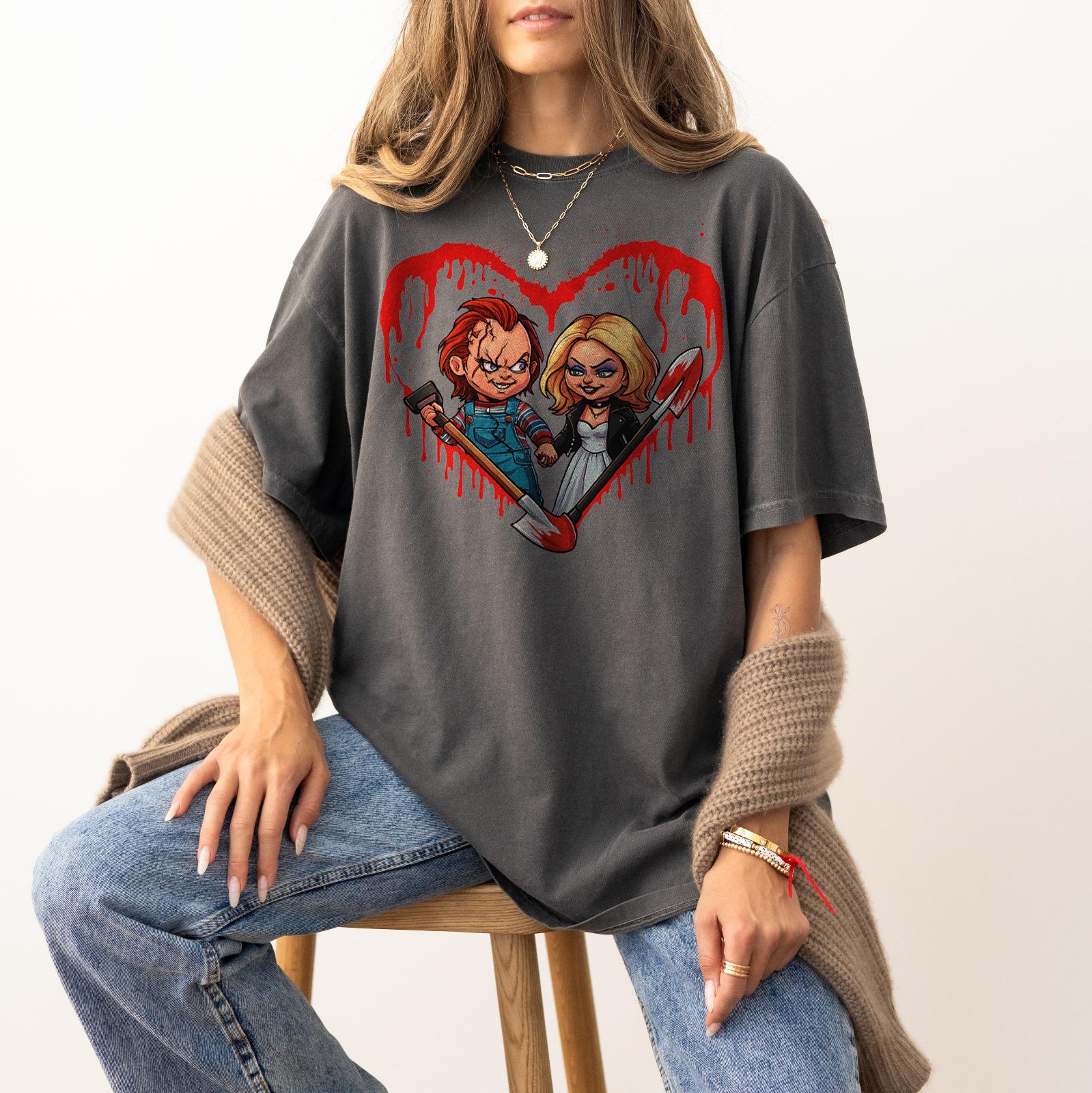 Chucky and Tiffany Horror Couple PNG | Bloody Heart Digital Download ...